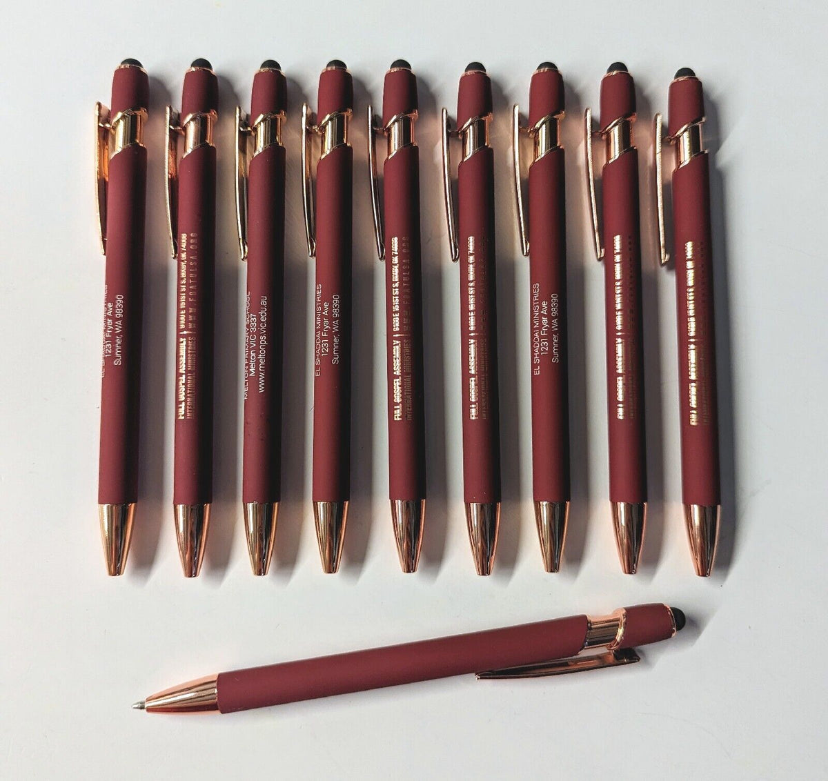10 Count Rose Gold Misprint Metal Click Pens – Pens 4 Pennies